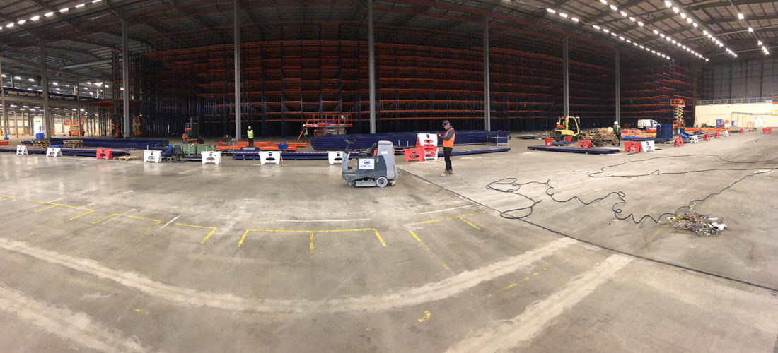 Floor cleaning if extremely large warehouse in Rugby, Warwickshire ...