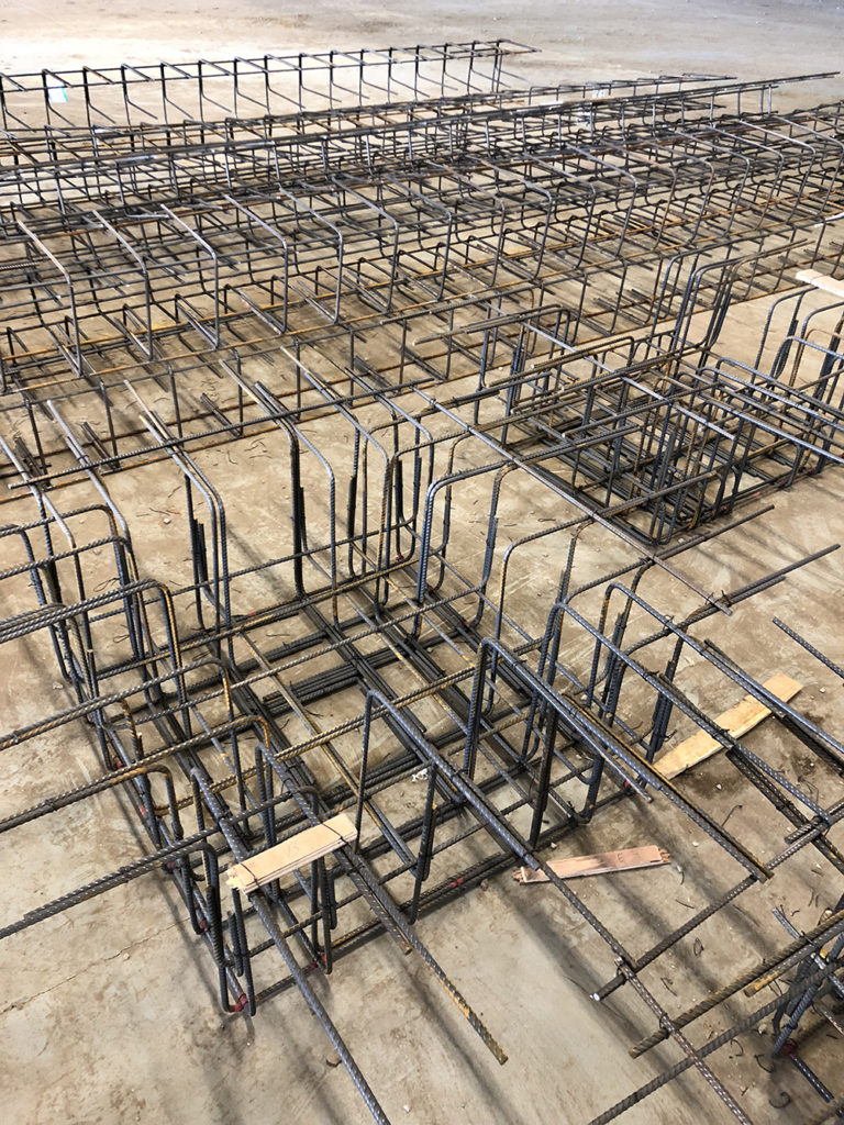 Specialist reinforcement installed for suspended warehouse concrete ...