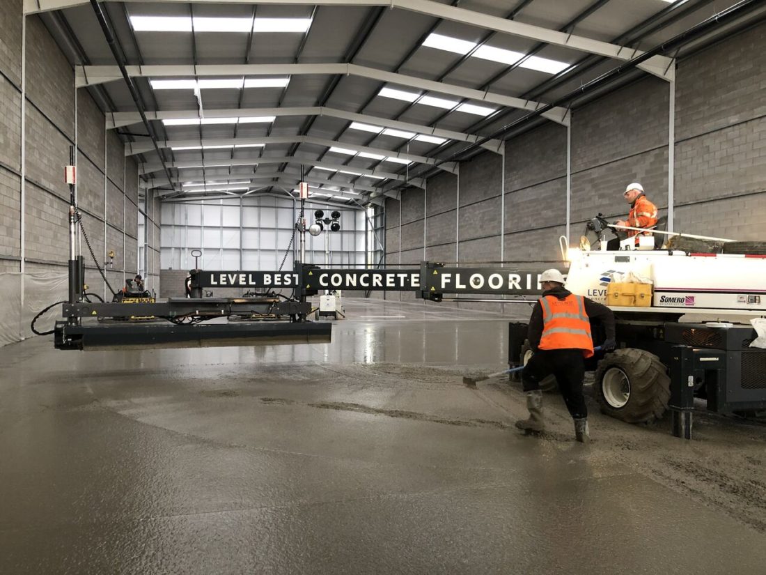 Construction of five new warehouse concrete floor slabs at industrial ...